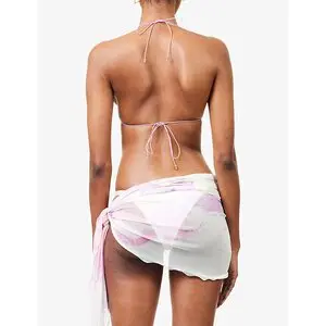 JADED LONDON Quartz Embellished Triangle Bikini Top