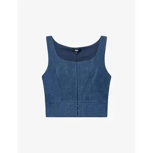Paige Carra Cotton And Linen Blend Denim Top - Tidepool