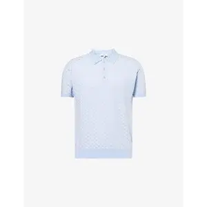 ARNE Checkerboard Contrast Knitted Polo Top
