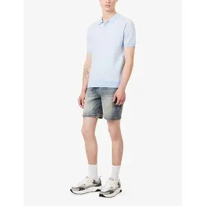 ARNE Checkerboard Contrast Knitted Polo Top