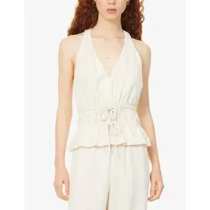 Paige Halter-neck Silk-blend Top