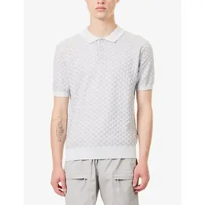 ARNE Checkerboard Contrast Knitted Polo Top