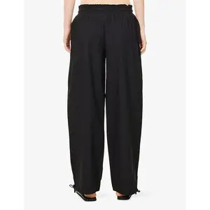 PEACHY DEN Deba Barrel-leg Cotton-blend Trousers