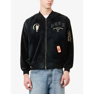 DUKE + DEXTER Cotton-velvet Patchwork Bomber Jacket