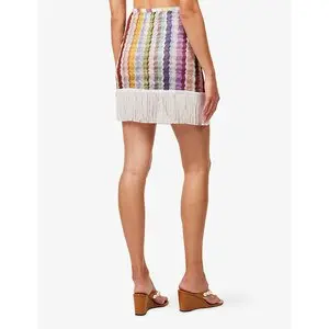 Missoni Fringed Wrap-round Knitted Mini Skirt