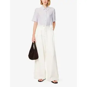 FRAME Striped Lace Silk Shirt
