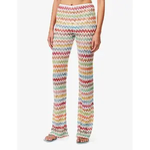 Missoni Flared-leg Chevron Knitted Trousers - Multi