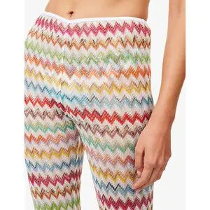 Missoni Flared-leg Chevron Knitted Trousers - Multi