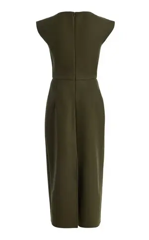 Oscar De La Renta Draped Wool-blend Midi Dress