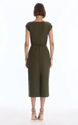 Oscar De La Renta Draped Wool-blend Midi Dress