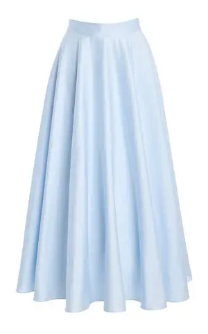 Oscar De La Renta Mid-rise Cotton-poplin Sateen Circle Midi Skirt - Light Blue