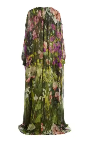Oscar De La Renta Abstract Landscape Chiffon Caftan