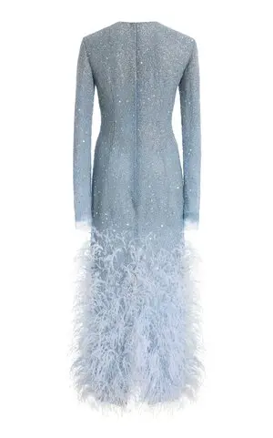 Oscar De La Renta Embellished Cocktail Midi Dress