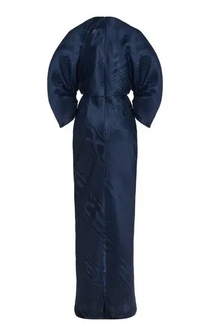 Oscar De La Renta Puff-sleeve Moire Silk-gazar Caftan