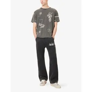 DUKE + DEXTER Sketch-print Oversized Cotton T-shirt