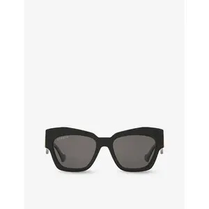 Gucci Cat Eye Frame Acetate Sunglasses - Black