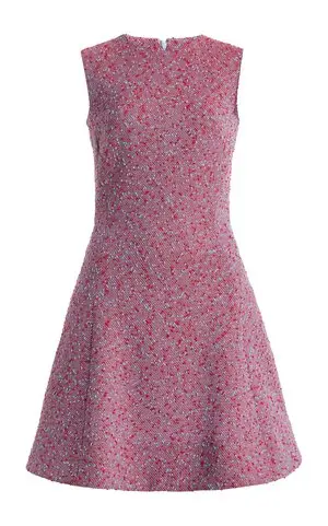 Oscar De La Renta Slubby Wool-tweed Gauze Mini Dress