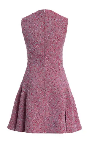 Oscar De La Renta Slubby Wool-tweed Gauze Mini Dress