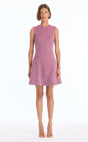 Oscar De La Renta Slubby Wool-tweed Gauze Mini Dress