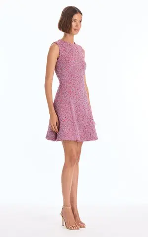 Oscar De La Renta Slubby Wool-tweed Gauze Mini Dress