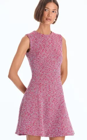 Oscar De La Renta Slubby Wool-tweed Gauze Mini Dress