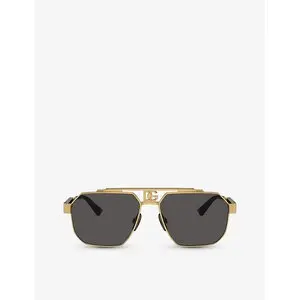 Dolce & Gabbana Pilot-frame Steel Sunglasses - Gold