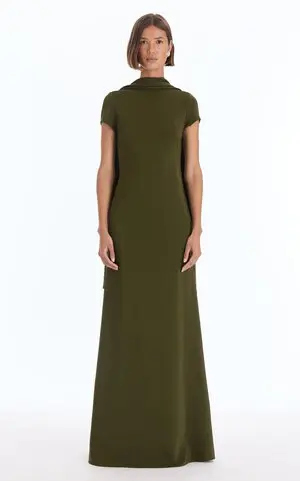 Oscar De La Renta Cape-detailed Cady Gown