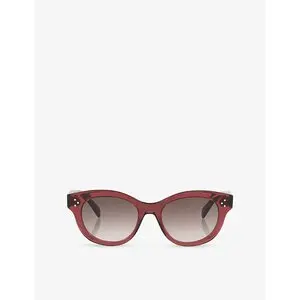 Celine Round Frame Acetate Sunglasses - Red