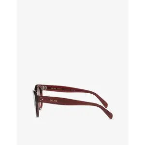 Celine Round Frame Acetate Sunglasses - Red