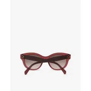 Celine Round Frame Acetate Sunglasses - Red
