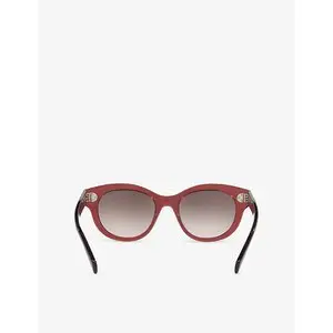Celine Round Frame Acetate Sunglasses - Red