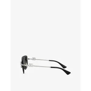 Dolce & Gabbana Shield-frame Embellished Sunglasses