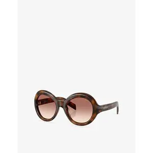 Prada Round Frame Tortoiseshell Acetate Sunglasses