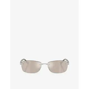 FERRARI Rectangle Frame Metal Sunglasses - Silver