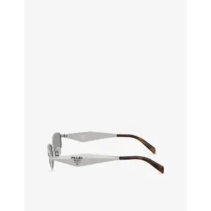 Prada Oval-frame Metal Sunglasses
