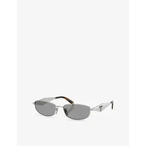 Prada Oval-frame Metal Sunglasses
