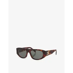 Celine Irregular Frame Acetate Sunglasses - Brown
