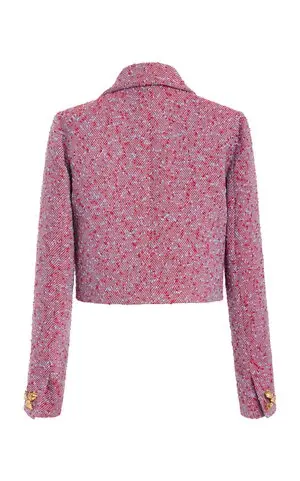 Oscar De La Renta Slubby Wool-tweed Gauze Jacket