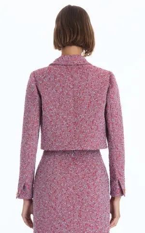 Oscar De La Renta Slubby Wool-tweed Gauze Jacket