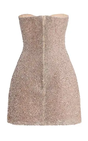 Oscar De La Renta Bead-embroidered Cocktail Mini Dress
