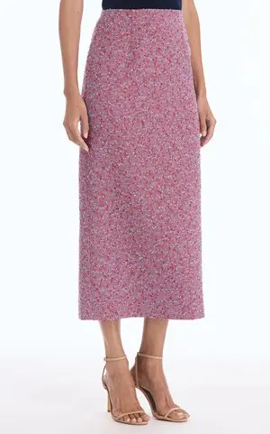 Oscar De La Renta Slubby Wool-tweed Maxi Pencil Skirt