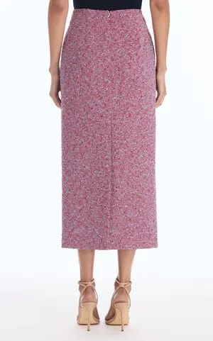 Oscar De La Renta Slubby Wool-tweed Maxi Pencil Skirt