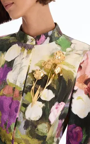 Oscar De La Renta Iris Bouquet Large Brooch