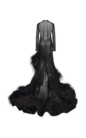 Oscar De La Renta Beaded High-low Gown