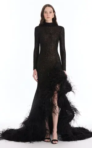 Oscar De La Renta Beaded High-low Gown