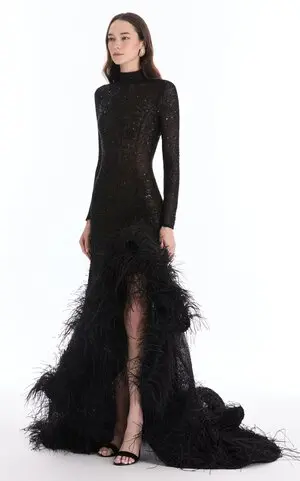 Oscar De La Renta Beaded High-low Gown