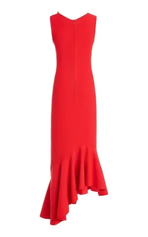 Oscar De La Renta Ruffled Knit Midi Dress