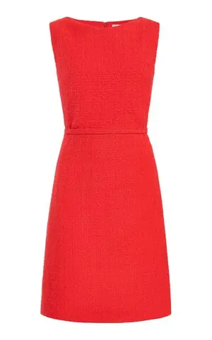 Oscar De La Renta Sleeveless Wool-tweed Mini Dress - Red