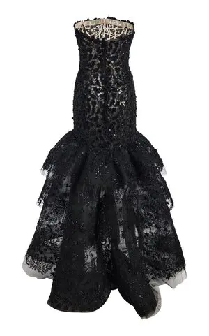 Oscar De La Renta Chrysanthemum Guipure Gown