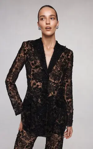 Oscar De La Renta Chrysanthemum Lace Jacket